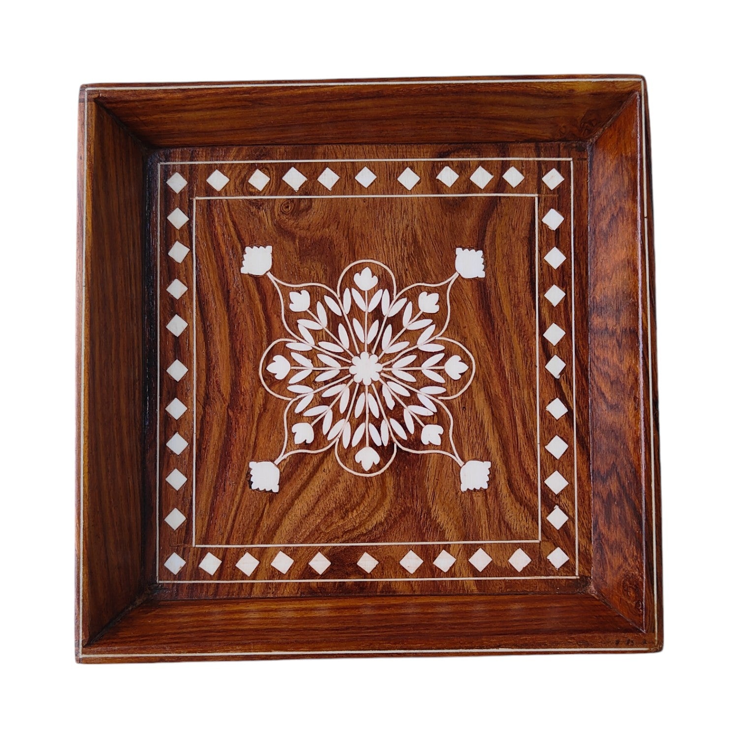 Wooden Tray for Decor & Serving | Premium Decor Floral Pattern | Squar ...