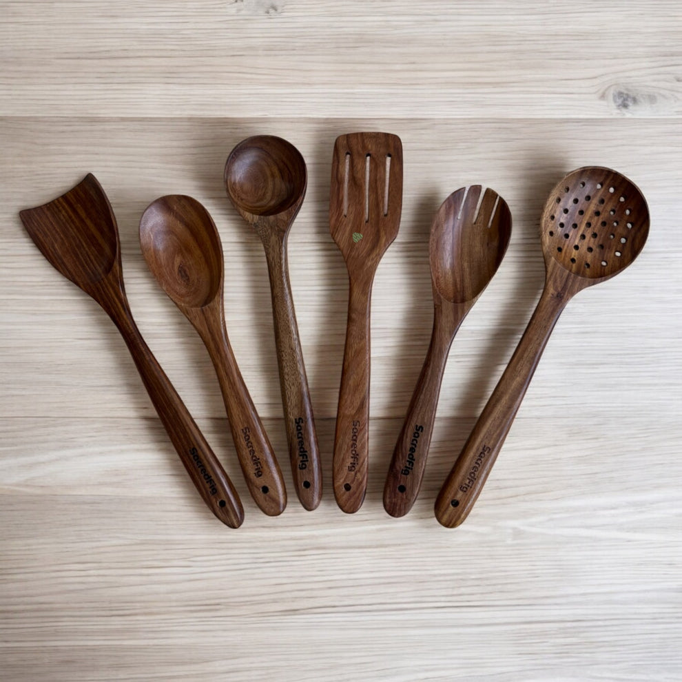 Sheesham Wood Spatula Set – SacredFig